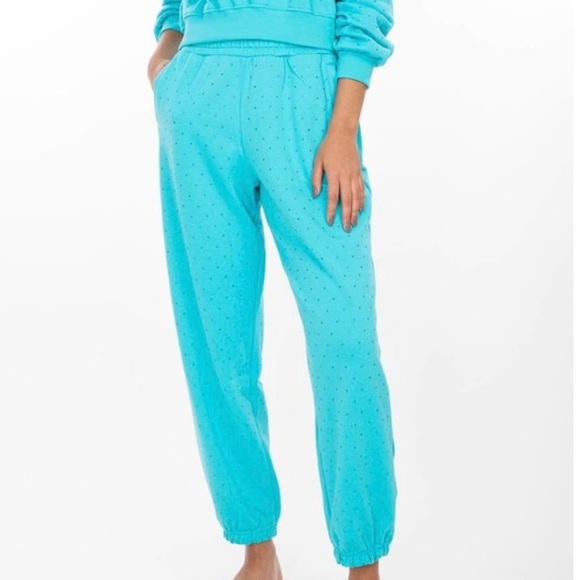 Generation Love | Pants & Jumpsuits | Generation Love Rena Crystal Scuba Blue Sweatpants Lounger ...